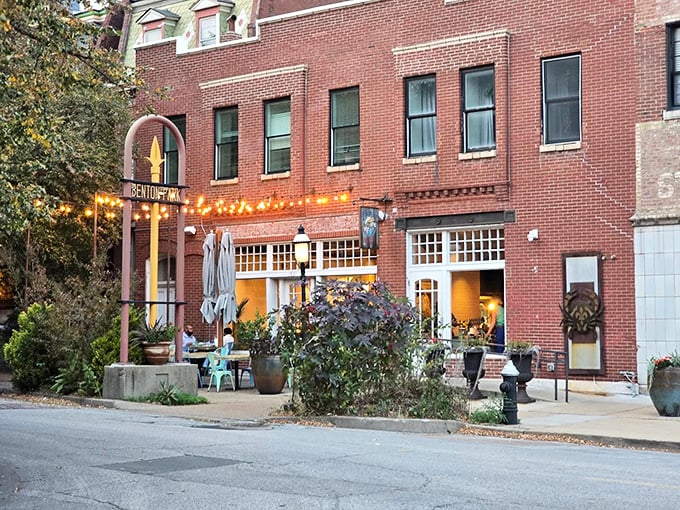 String lights and colorful chairs at Peacemaker transform an ordinary evening into coastal magic in the heart of St. Louis.