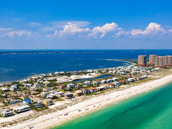 Emerald waters meet sugar-white sands without the South Florida price tag. Pensacola's coastline is budget-friendly beauty at its finest.