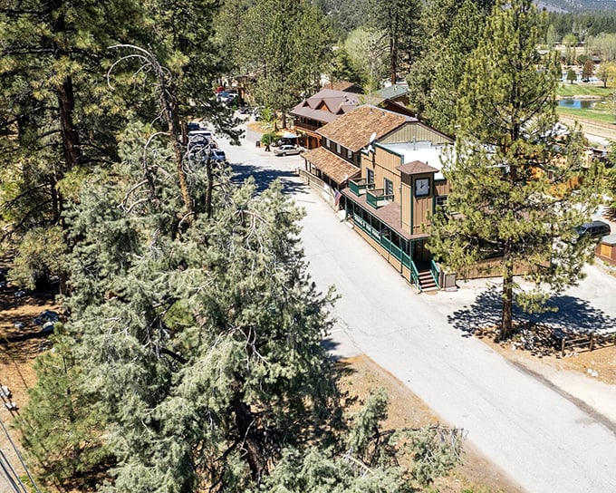 That's not just a building—it's the community's living room! Pine Mountain Club's rustic charm would make Thoreau jealous.