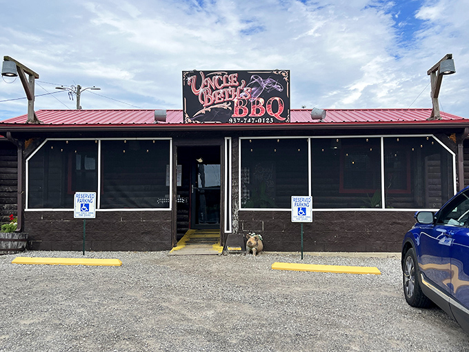 Small but mighty, Uncle Beth's log cabin exterior hides a world of big barbecue flavors waiting to be discovered.