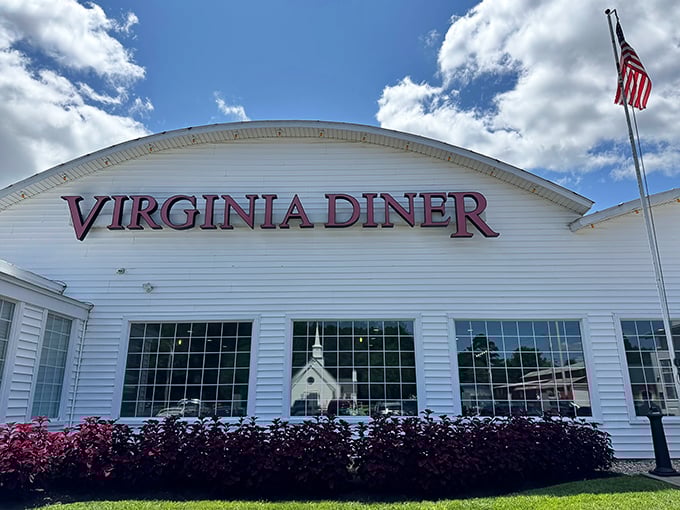 Bright skies and blooming flowers frame the Virginia Diner, where peanut pie dreams and country ham realities come together. 