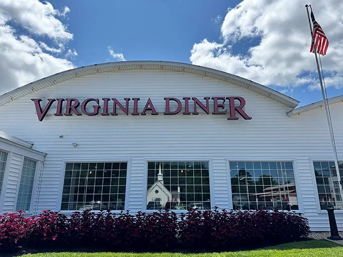 Bright skies and blooming flowers frame the Virginia Diner, where peanut pie dreams and country ham realities come together. 