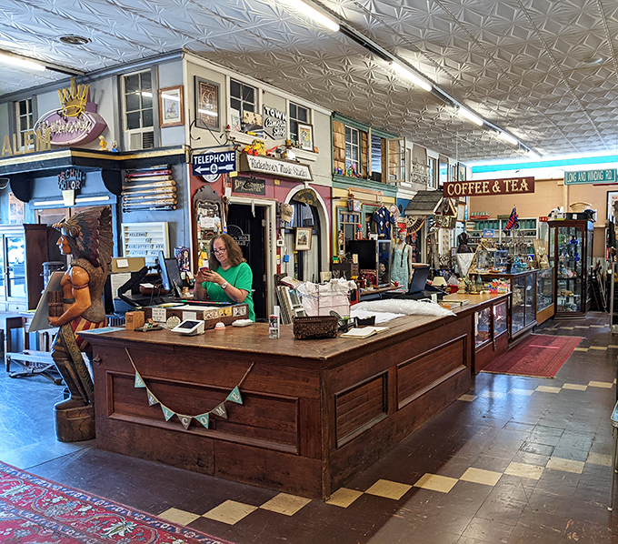 The heart of the operation—where transactions happen and stories begin. That wooden counter has probably heard more tales than a barber's chair.