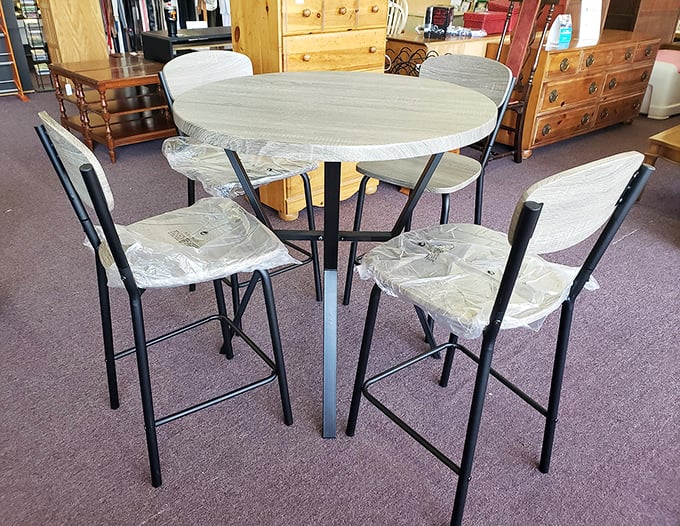 This bistro set isn't just furniture—it's the starting point for your next dinner party story. Still wrapped and ready for its second chance.
