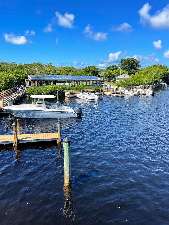 The humble gateway to paradise – where boats rest before visitors embark on their journey to Florida's version of untouched Eden.