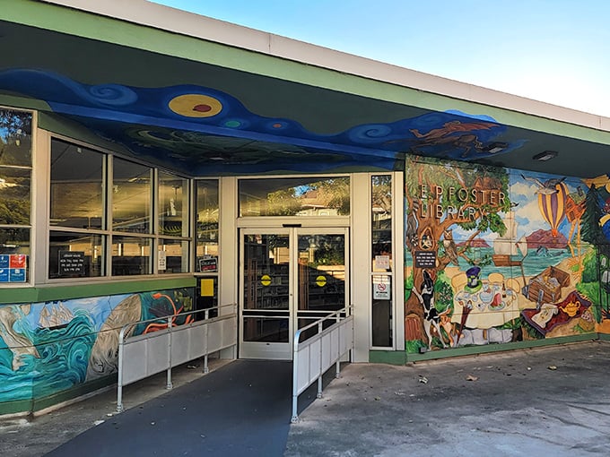 The E.P. Foster Library proves culture doesn't need a hefty price tag—its vibrant murals offer a splash of creativity that feeds the soul without emptying the wallet.