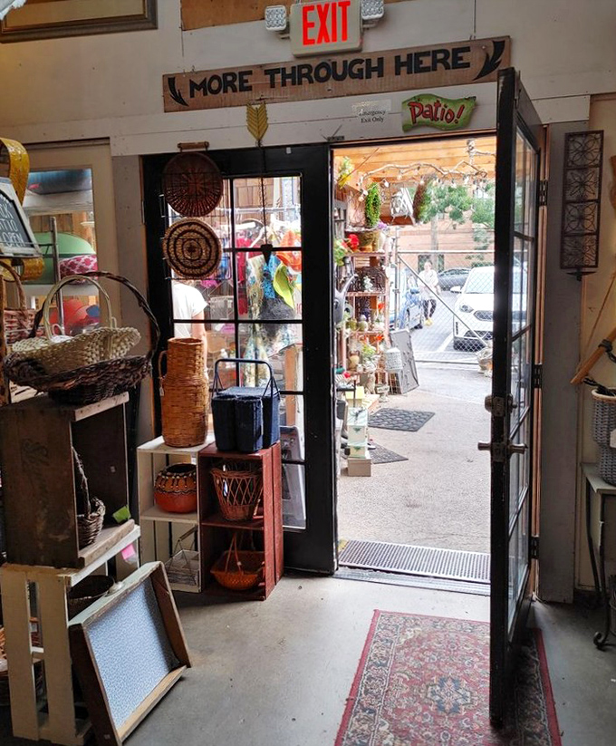 "More Through Here" might be the most honest advertising in retail history—a portal to rooms of possibility where your next favorite thing awaits.