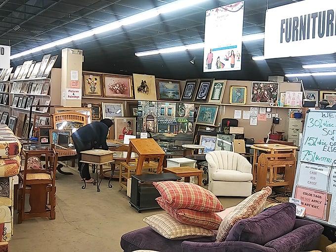 The furniture section could furnish an entire sitcom set—from "Friends" apartment chic to "Golden Girls" Florida comfort.