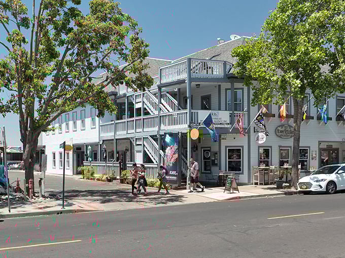 This charming two-story commercial building could easily be the backdrop for a Hallmark movie's obligatory "small town with big heart" establishing shot.