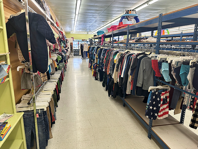 Endless racks of possibility stretch toward the horizon, each hanger a potential "where have you been all my life?" moment waiting to happen.