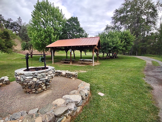This picnic pavilion at Lee Fong Park is where potlucks become community events and strangers become neighbors over shared casseroles.
