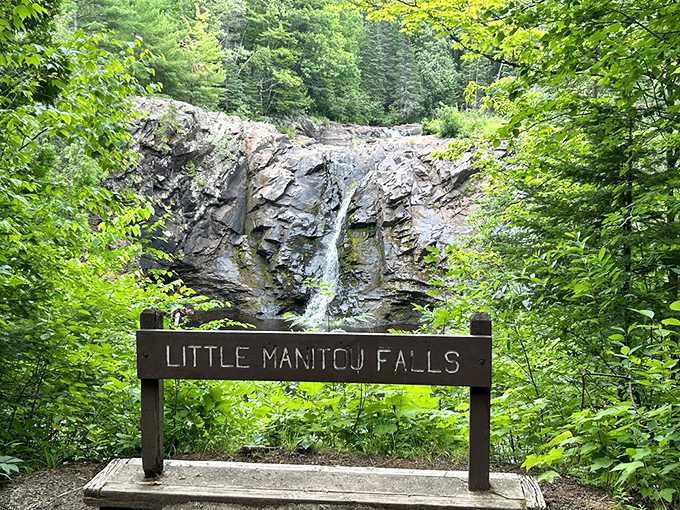 Little Manitou Falls might be the "little sibling" at 31 feet tall, but what it lacks in height, it makes up for in postcard-perfect charm.
