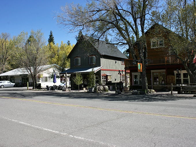 Historic buildings line Markleeville's main drag, where time slows down and nobody minds one bit.
