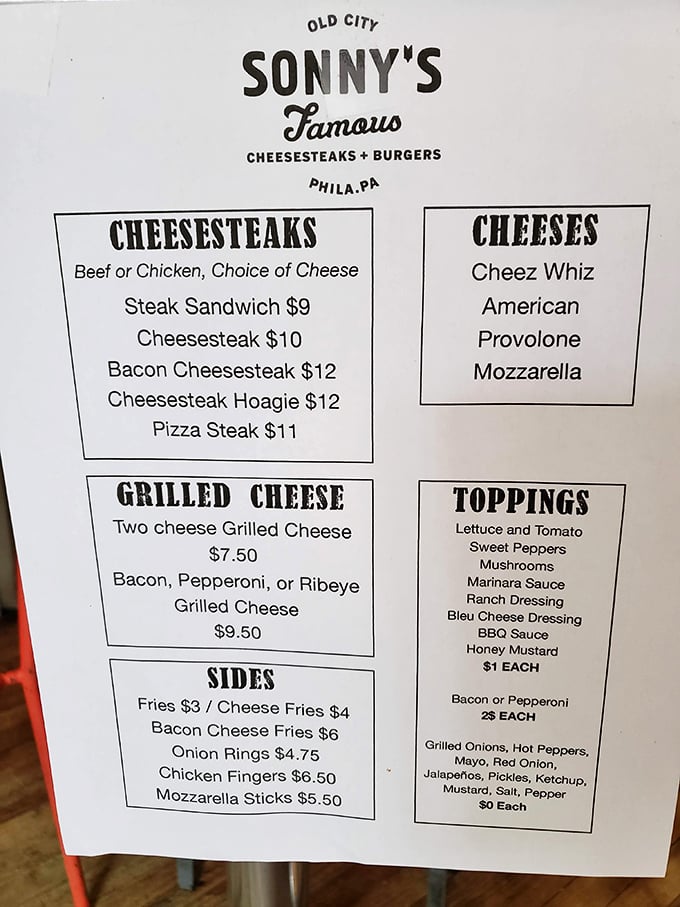 The menu – a testament to focused perfection. Like a haiku of hunger, it tells you everything you need and nothing you don't.