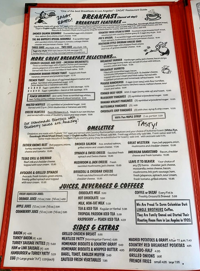 This menu isn't just food—it's a roadmap to happiness. Note the "TASTY!" proclamation, which might be the understatement of the century.