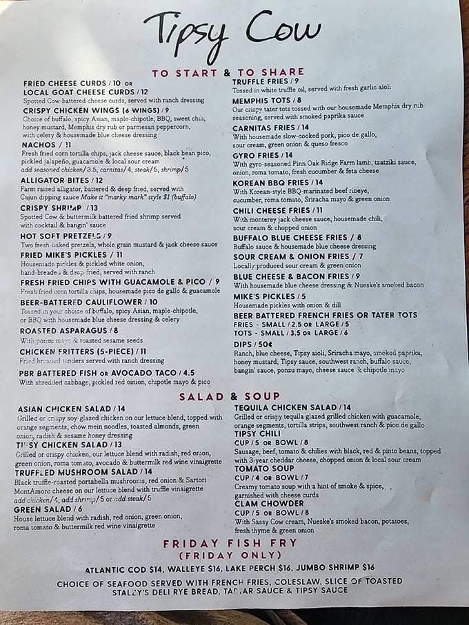 This menu isn't just reading material—it's a roadmap to happiness. The hardest part is choosing just one thing.