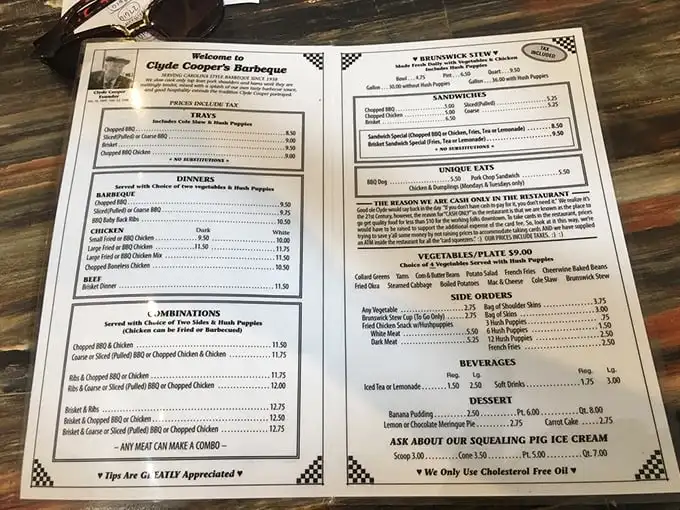 A menu that doesn't need fancy descriptions—just the promise of smoky perfection that's kept locals coming back since FDR was president.