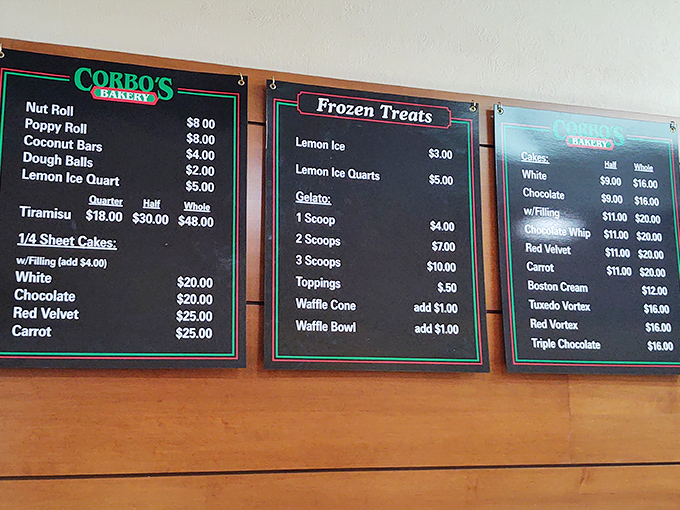 The menu board tells a delicious story of Italian classics, from tiramisu to gelato, each one a chapter worth savoring.