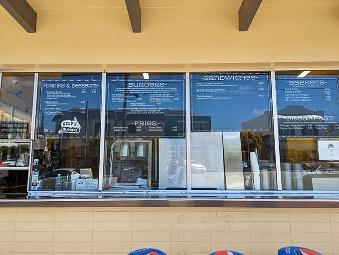 No fancy digital displays here—just straightforward menu boards showcasing honest food at honest prices. Decision paralysis has never been so delicious.
