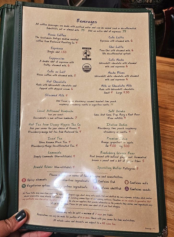 The beverage menu reads like a passport to caffeinated bliss, with Guatemala Antigua beans and Classy Hippie Tea Co. offerings stealing the show.