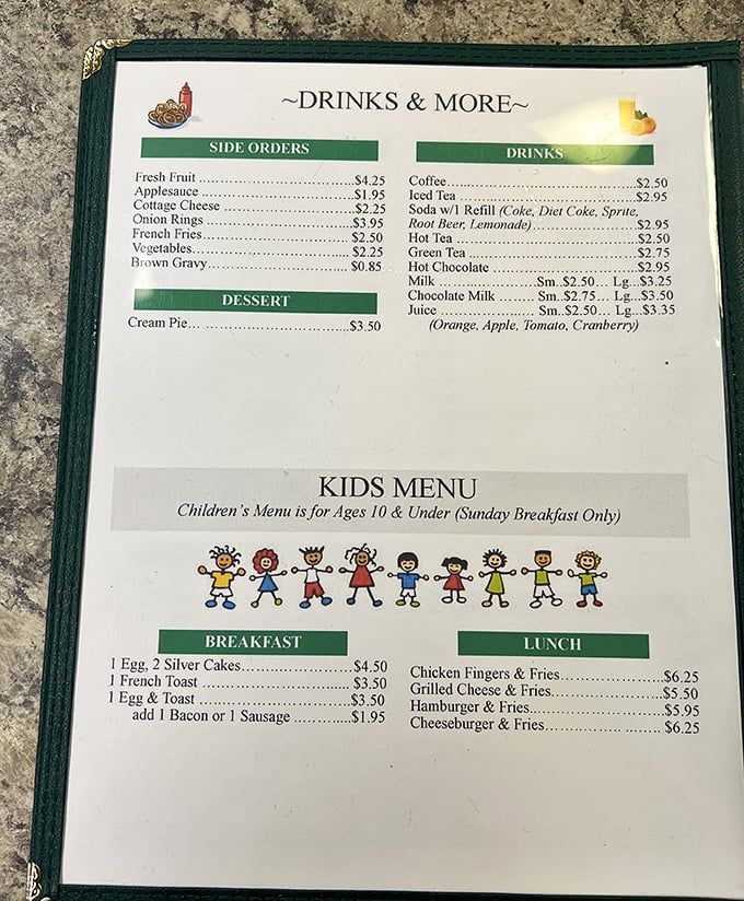 A menu that doesn't need fancy descriptions or trendy ingredients—just honest food that speaks for itself.