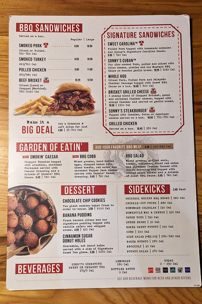 A menu that doesn't need fancy fonts or pretentious descriptions. Just honest BBQ options that make decision-making the hardest part of your visit.