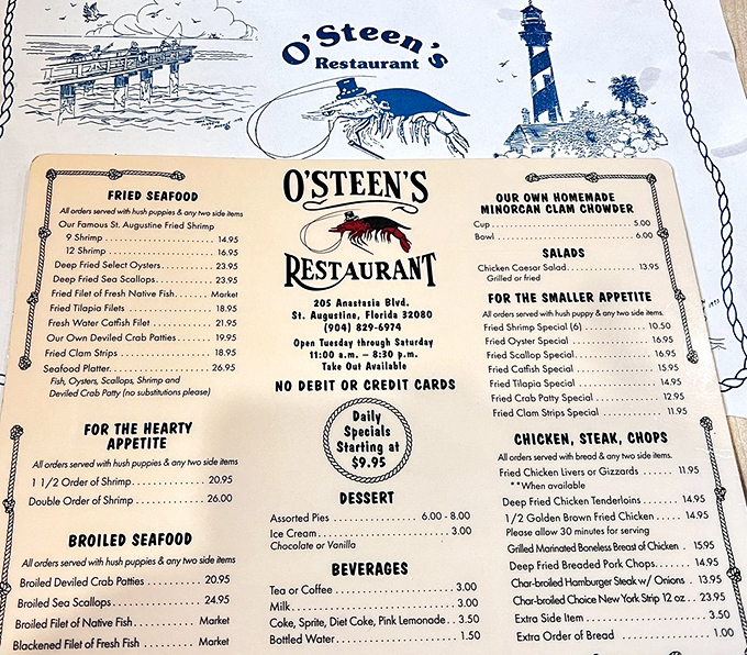 A menu that hasn't changed much over the decades isn't stuck in the past—it's perfected the present. The shrimp and Minorcan chowder are the headliners here.