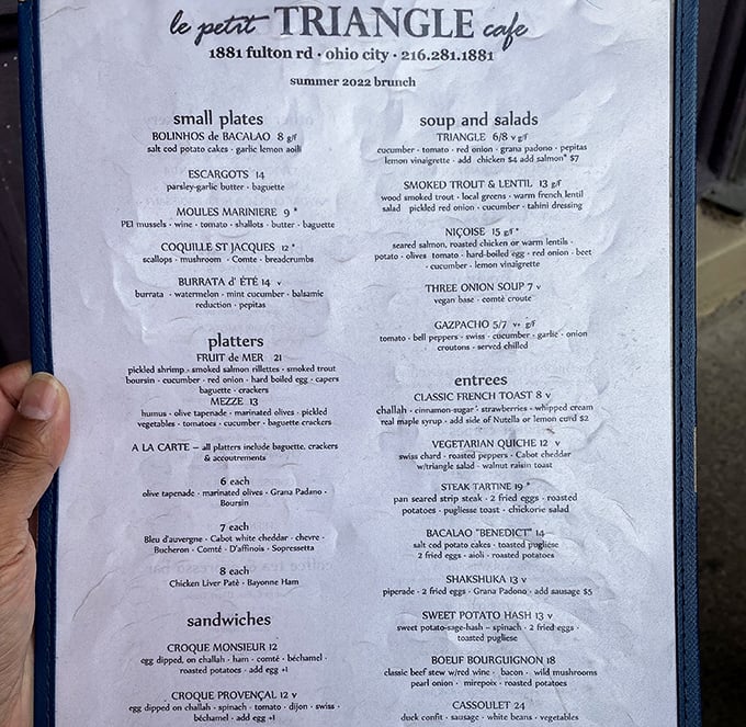A menu that reads like a love letter to French cuisine. Each dish promises a mini-vacation without the jet lag or passport hassle.
