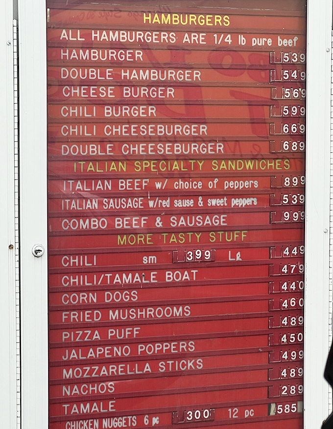 This menu board is Chicago's version of sacred text—the commandments of comfort food written in illuminated glory.