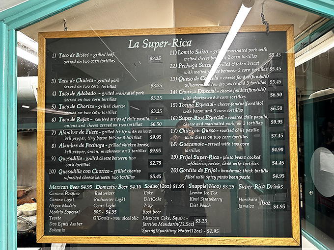 This chalkboard menu is like a treasure map where X marks the spot for your taste buds' next adventure.