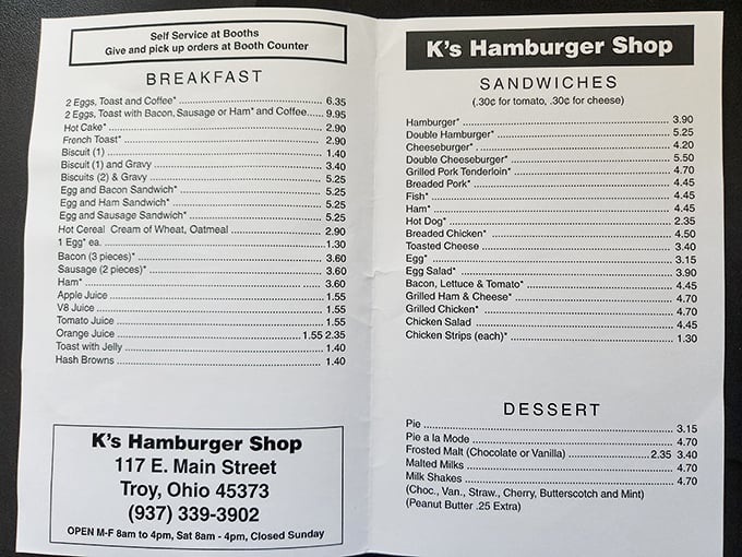 A menu that hasn't surrendered to food trends or inflation wars. When's the last time you saw breakfast for under $10 that didn't come in a paper bag?
