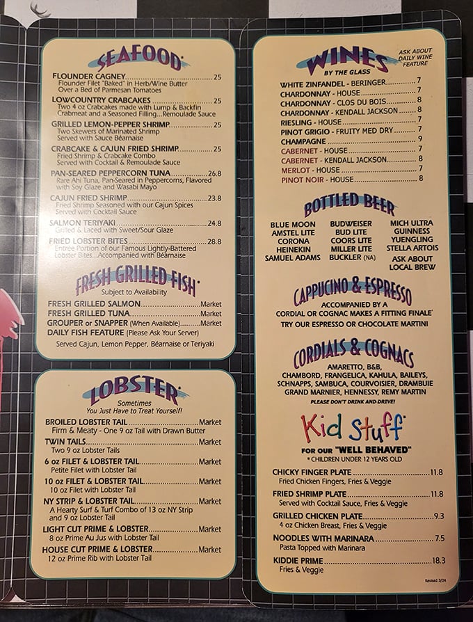 A menu that reads like a love letter to seafood lovers. Each carefully curated offering promises ocean-fresh delights prepared with time-honored techniques.