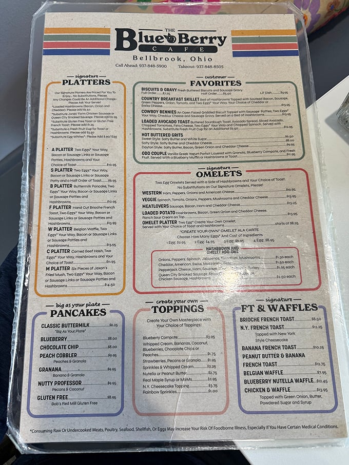 A menu that reads like breakfast poetry. So many choices, you'll need a second cup of coffee just to make a decision.