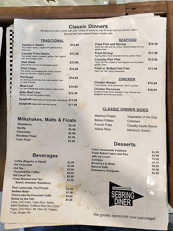 This well-loved menu tells the real story—decades of comfort food classics that have stood the test of time and trendy food fads.