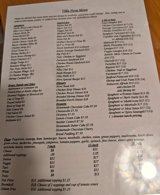 The holy scripture of carb-lovers everywhere. Notice how the pizza section makes your heart beat faster? That's not a medical condition—it's anticipation.