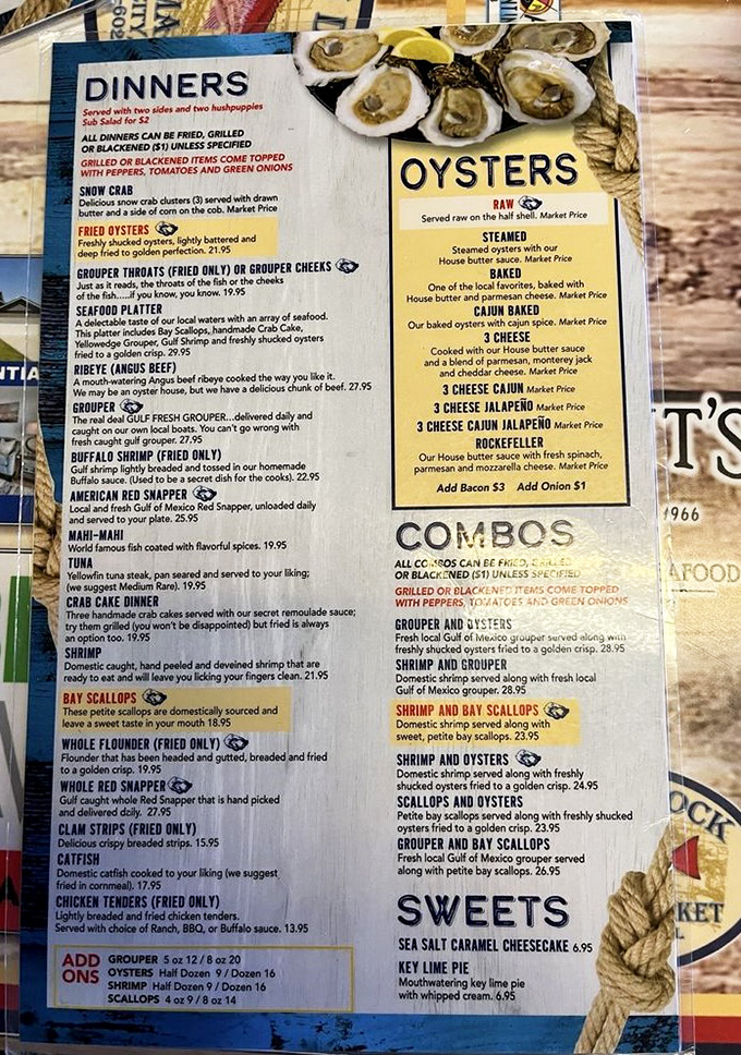 The menu at Hunt's reads like a love letter to the Gulf of Mexico. Decisions, decisions—all of them deliciously difficult.