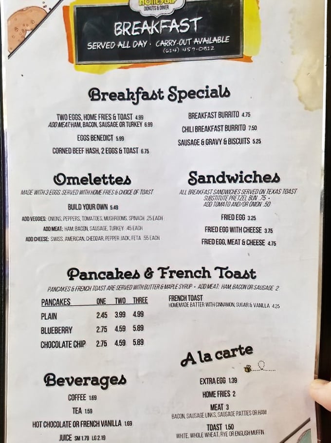 This isn't just a menu—it's a roadmap to happiness. The breakfast specials alone could solve most of life's problems.