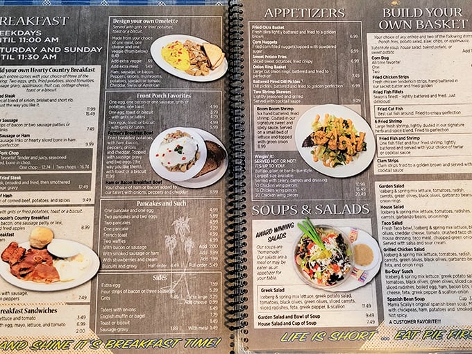 A menu that reads like your grandmother's recipe box exploded in the best possible way.