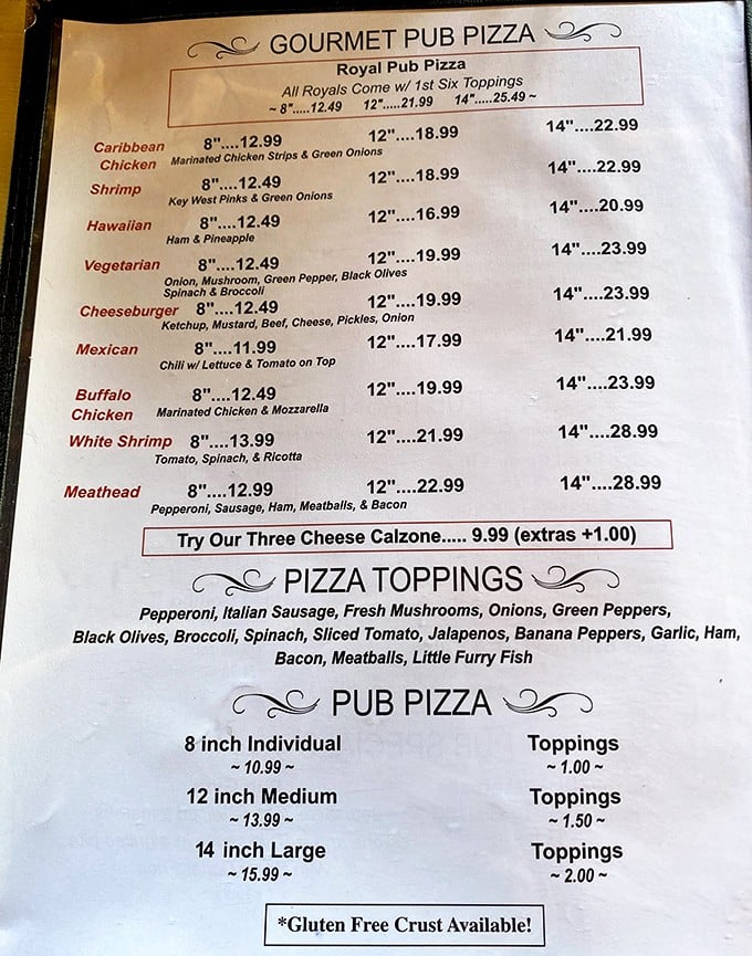 Pizza in the Keys? Absolutely! The menu showcases Florida-inspired pies like the Key West Pink Shrimp that would make any Italian nod in approval.