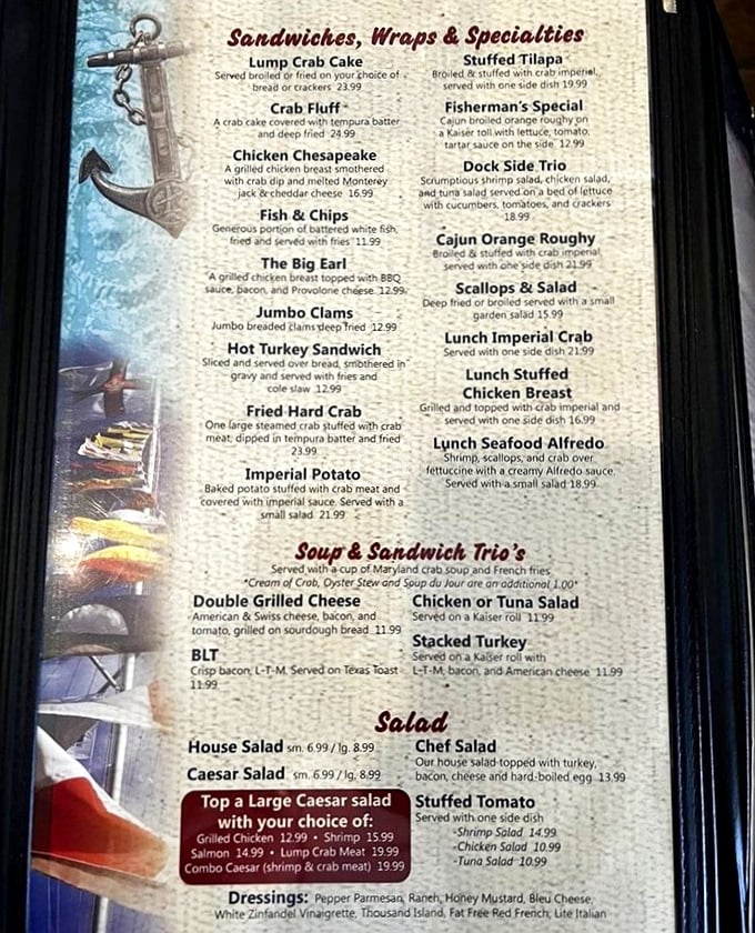 This isn't just a menu; it's a love letter to the Chesapeake Bay written in delicious detail.