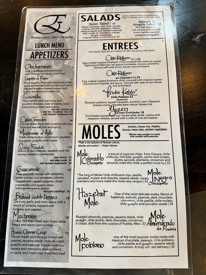 This isn't just a menu – it's a roadmap to enchilada enlightenment and Mexican culinary bliss.