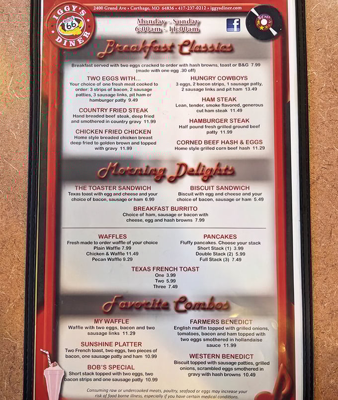 The menu reads like a love letter to American classics. Breakfast all day? That's not just convenience—that's freedom.