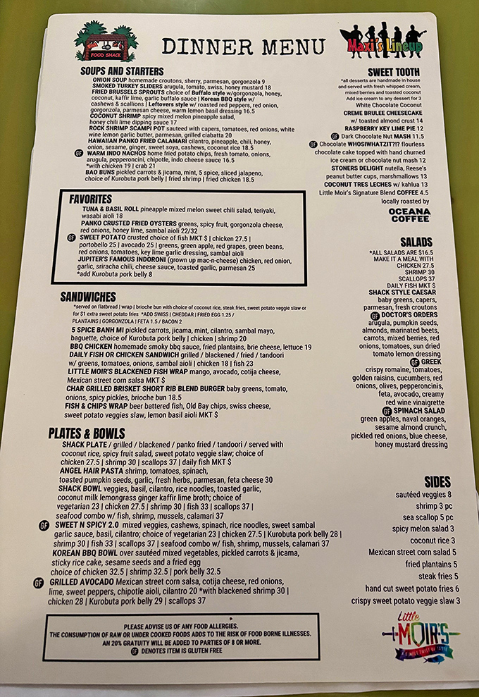 This isn't just a menu—it's a treasure map where X marks the spot for flavor combinations you never knew you needed in your life.