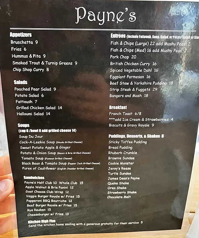The menu reads like a love letter to British cuisine – from fish and chips to bangers and mash – with enough variety to satisfy even the most particular palate.