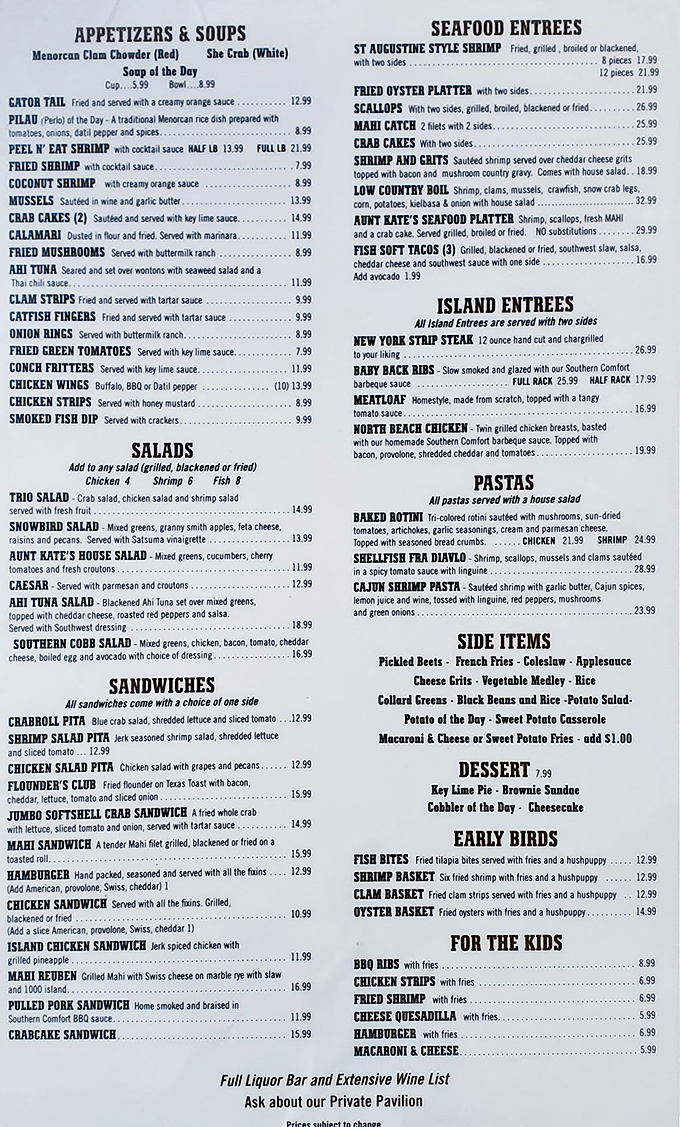 The menu reads like a love letter to Florida's coastal bounty. Decisions, decisions – this might require a strategic second visit.