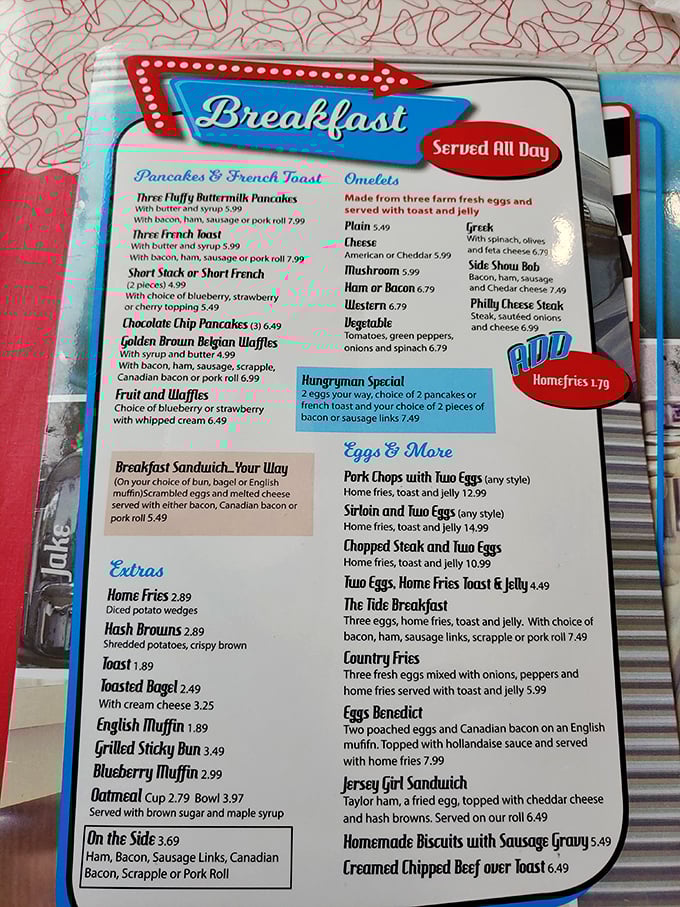 The breakfast menu reads like poetry to hungry souls. "Served All Day" might be the three most beautiful words in the English language.