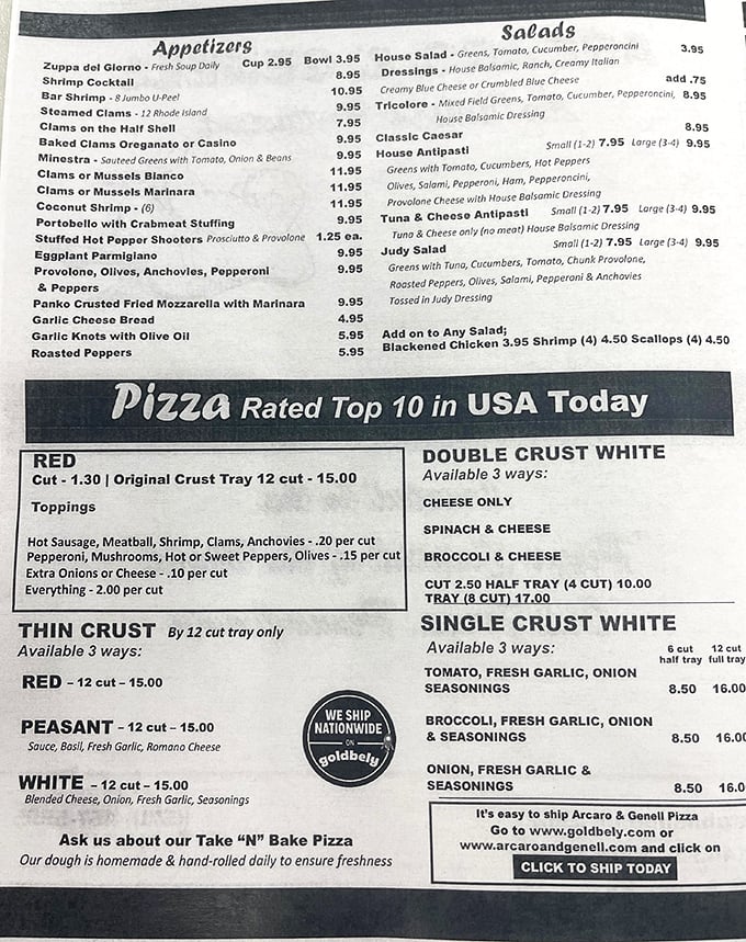 A menu that reads like a love letter to Italian-American cuisine. The "Top 10 in USA Today" isn't just bragging—it's a promise they deliver on.
