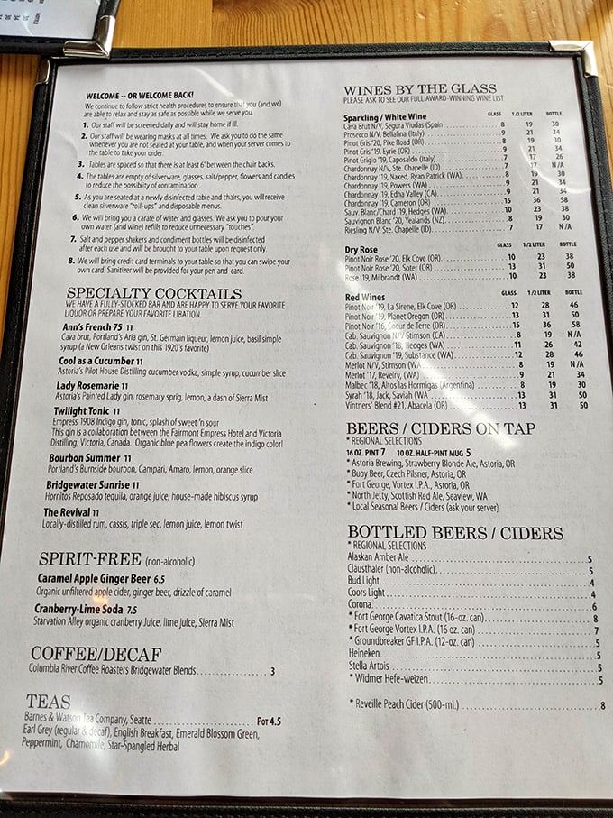 The cocktail menu reads like a love letter to Oregon spirits, with the Lady Rosemary standing out as the local celebrity.