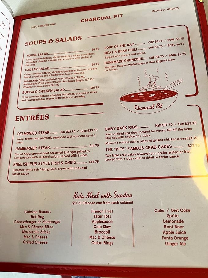 A menu that doesn't need fancy fonts or pretentious descriptions. When you've perfected comfort food for decades, simplicity speaks volumes.