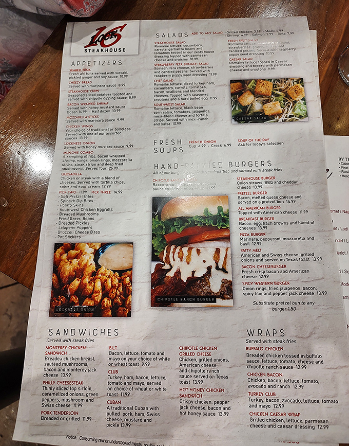 The menu reads like a love letter to comfort food, with enough options to make decision-making the hardest part of your dining experience.
